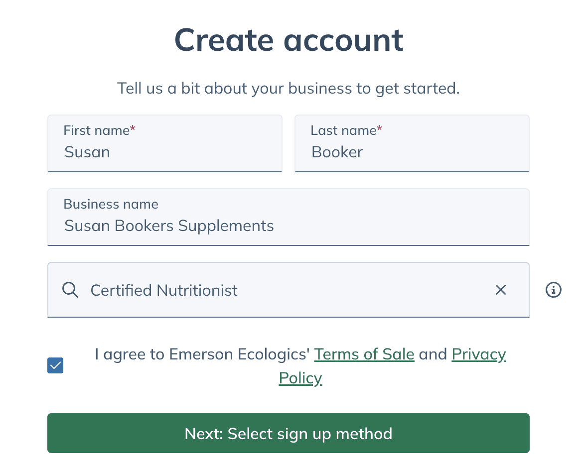 Registering a professional account | Emerson Ecologics